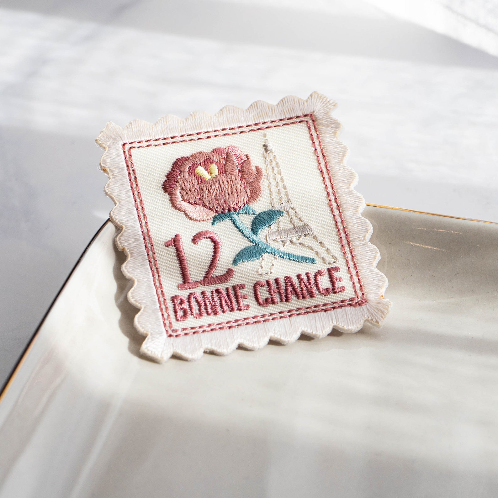 Vintage Stamps Iron on Patch,french Stamps, Embroidered Iron on Patch ...