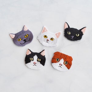 Adorable Kittens , Cats Face Patches, Embroidered Iron on Patch, Cool ...