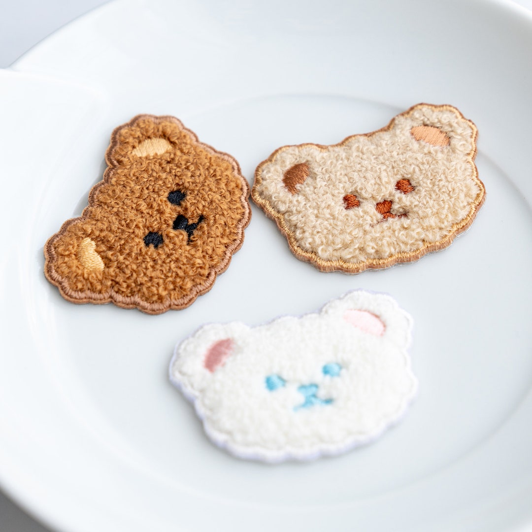 Peel and Stick Patch Teddy Bear, Furry Surface, Embroidered,cool ...