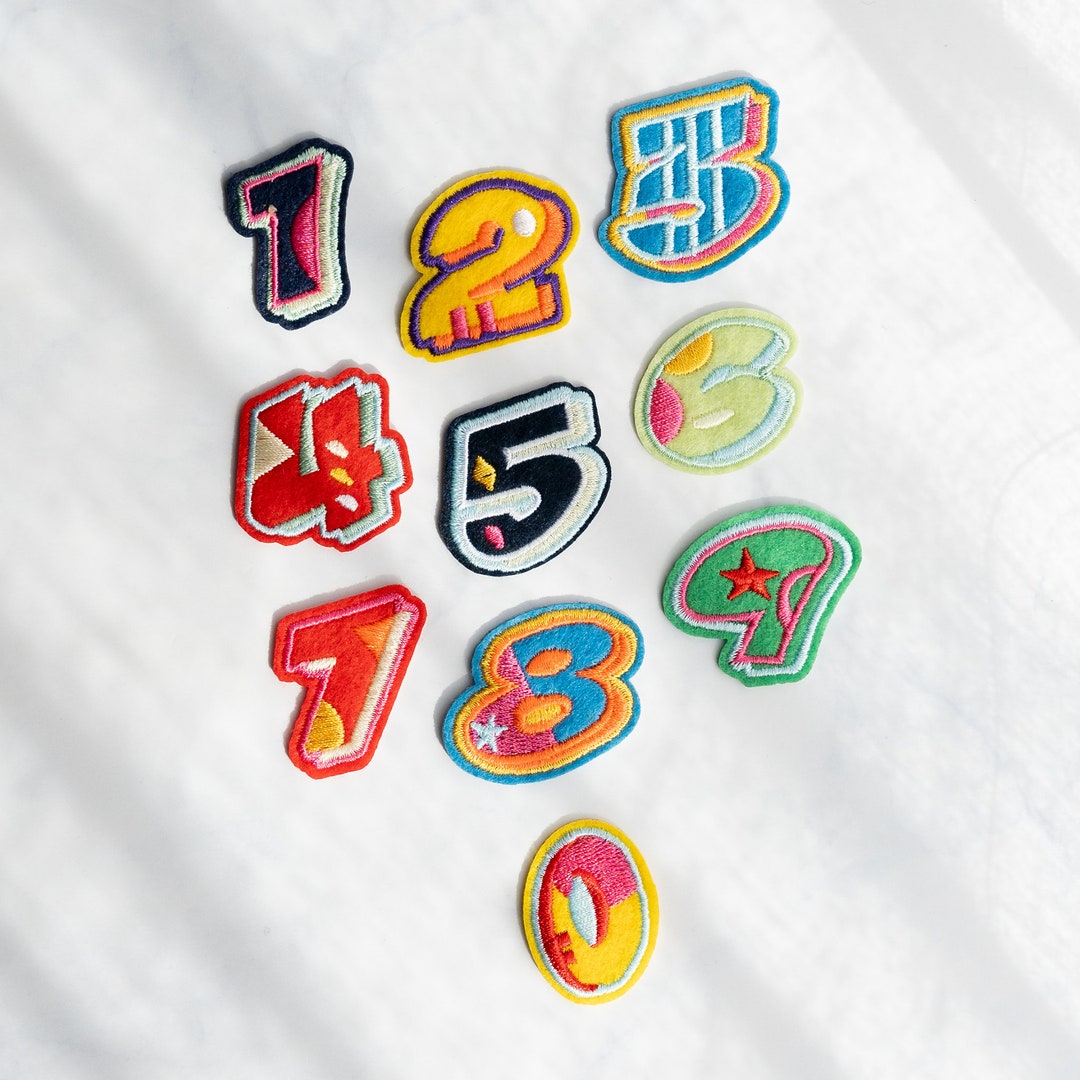 Cute Numbers Iron on Patches, Diy Sew or Iron on Patches, Jacket Bag ...
