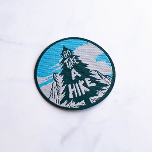 Mountain Explorer Patch Leather Sew on Hiking & Camping | Etsy