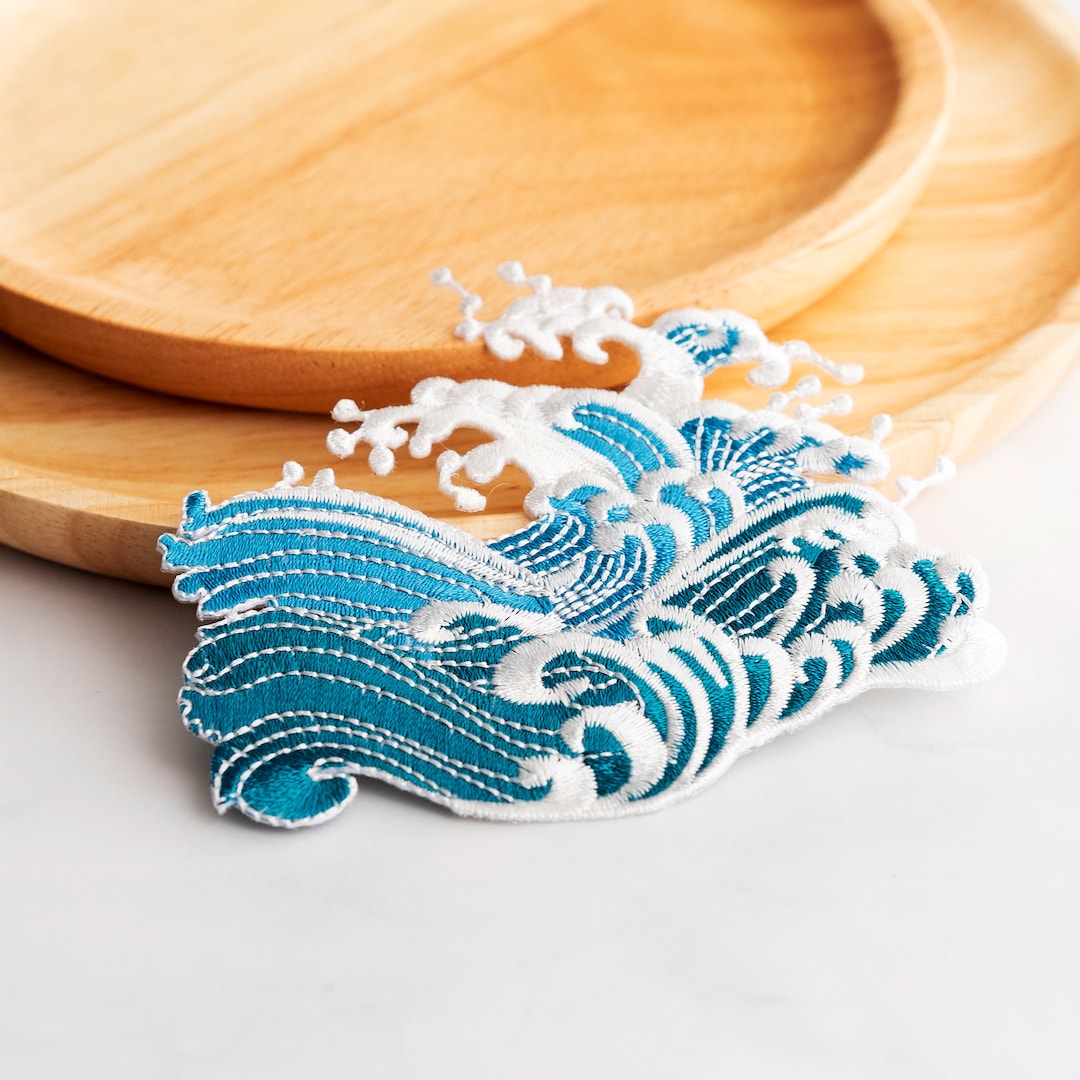 Ocean Wave, Sea Wave Patch, Cool Patch, Embroidered Iron-on Patch ...