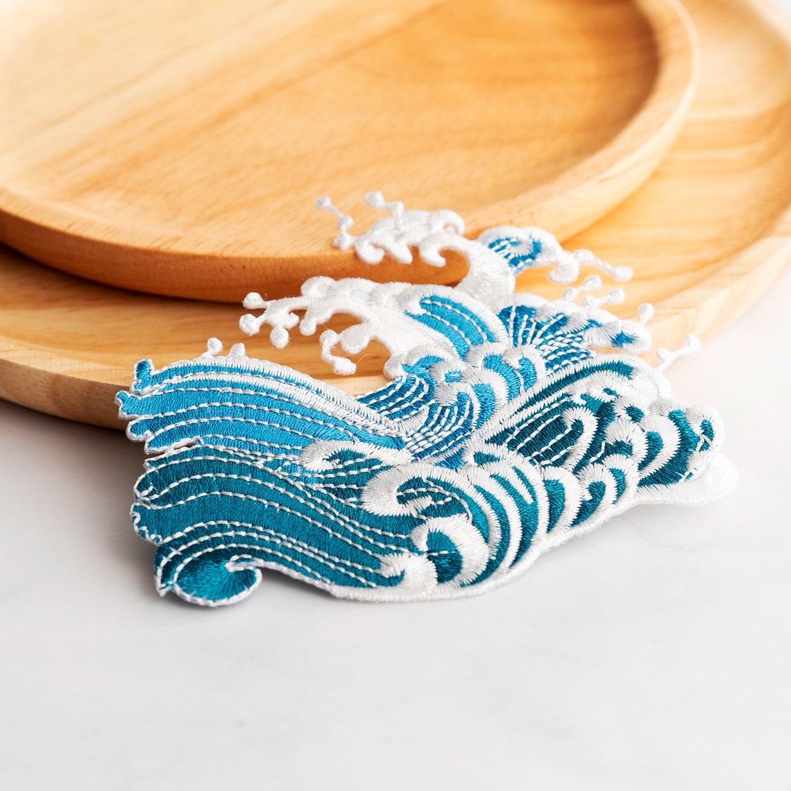 Ocean Wave Sea Wave Patch Cool Patch Embroidered Iron-on - Etsy