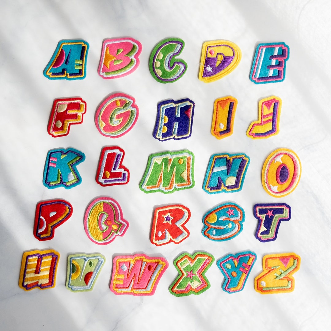 Cute Letter Alphabet Iron on Patches, Diy Sew or Iron on Patches ...