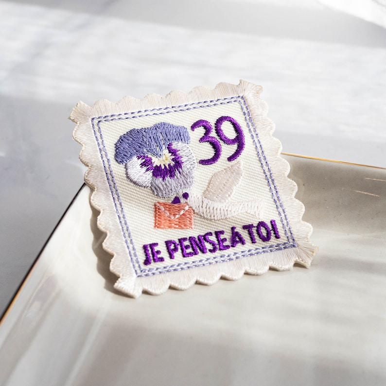 Vintage Stamps Iron on Patchfrench Stamps Embroidered Iron - Etsy