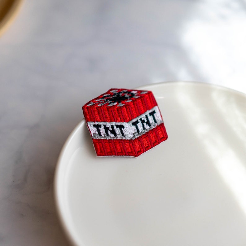 Minecraft TNT Block iron on Patch high Quality - Etsy