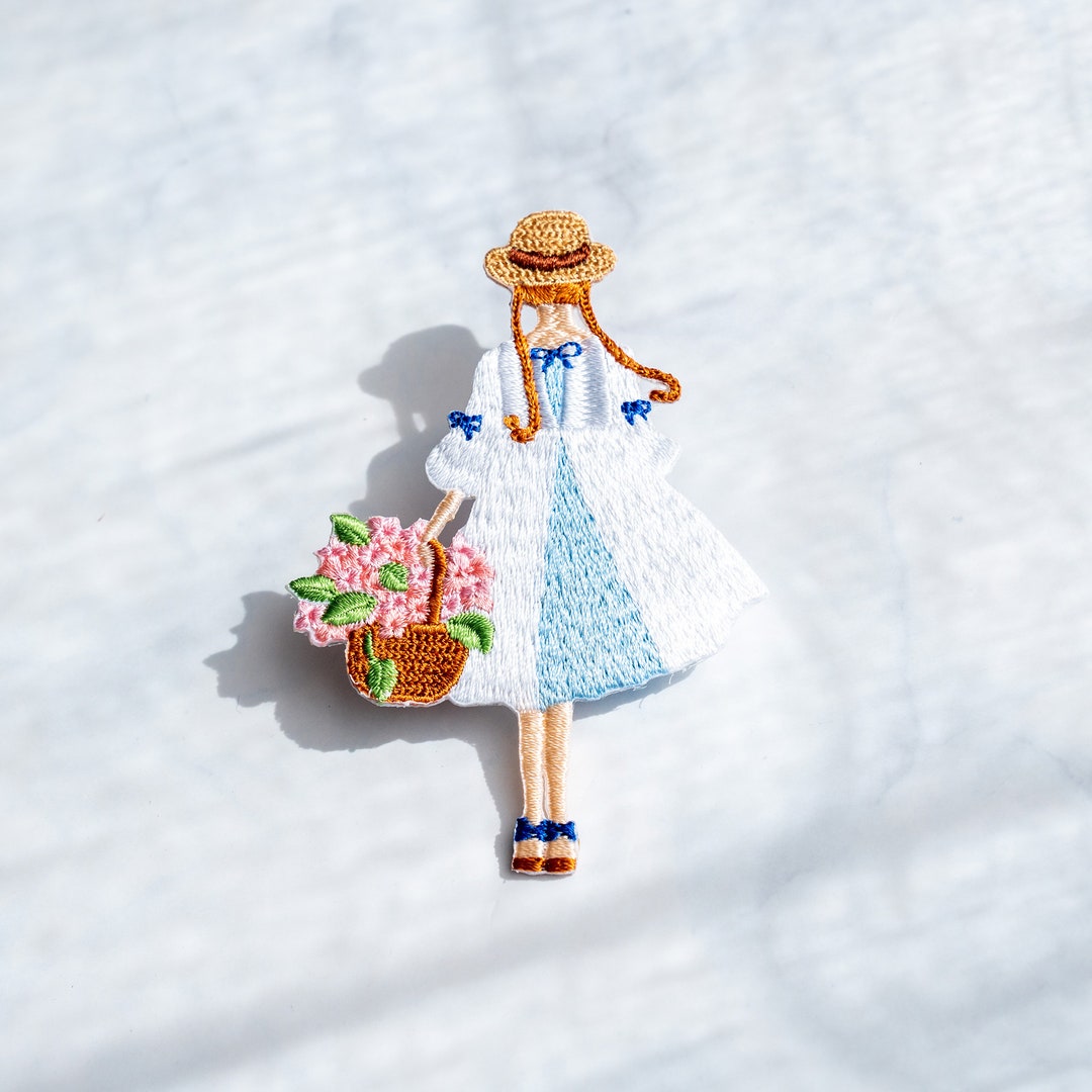 Floral Girl, Cool Patch, Funny Patch, Embroidered Iron-on Patch, Street ...