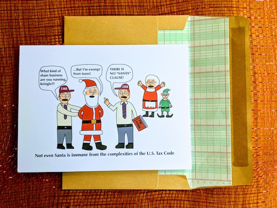 Santa Clause Accounting Holiday Greeting Card | Etsy