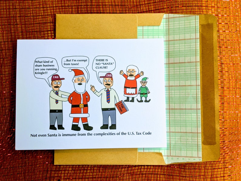 Santa Clause Accounting Holiday Greeting Card - Etsy