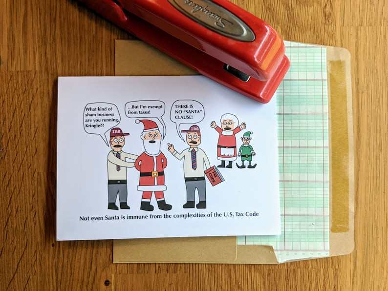 Santa Clause Accounting Holiday Greeting Card - Etsy