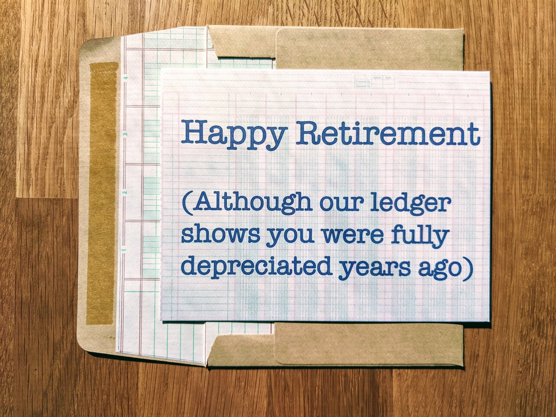 Accounting Retirement Card - Fully Depreciated - Etsy