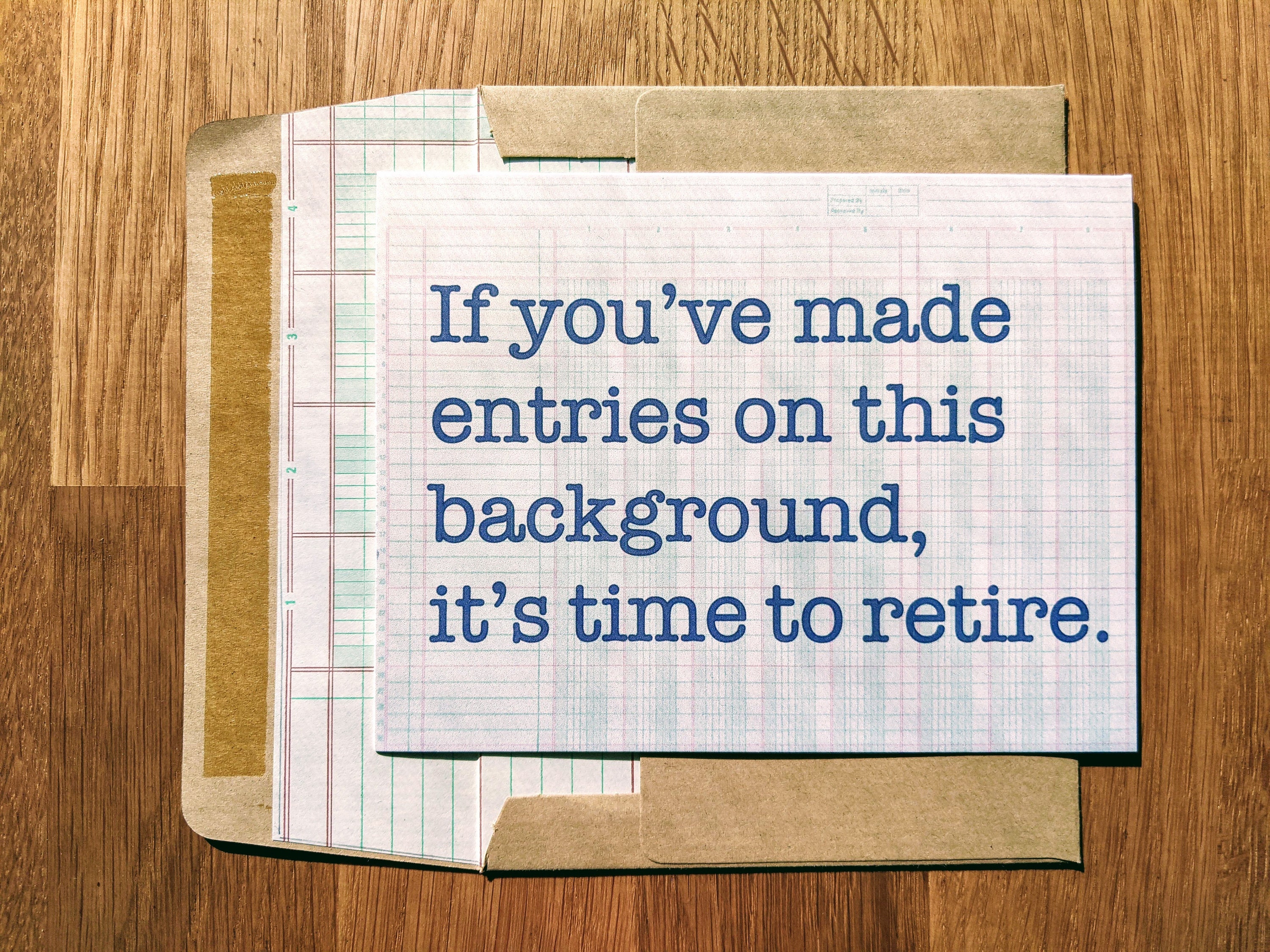 Accounting Retirement Card Ledger Paper - Etsy