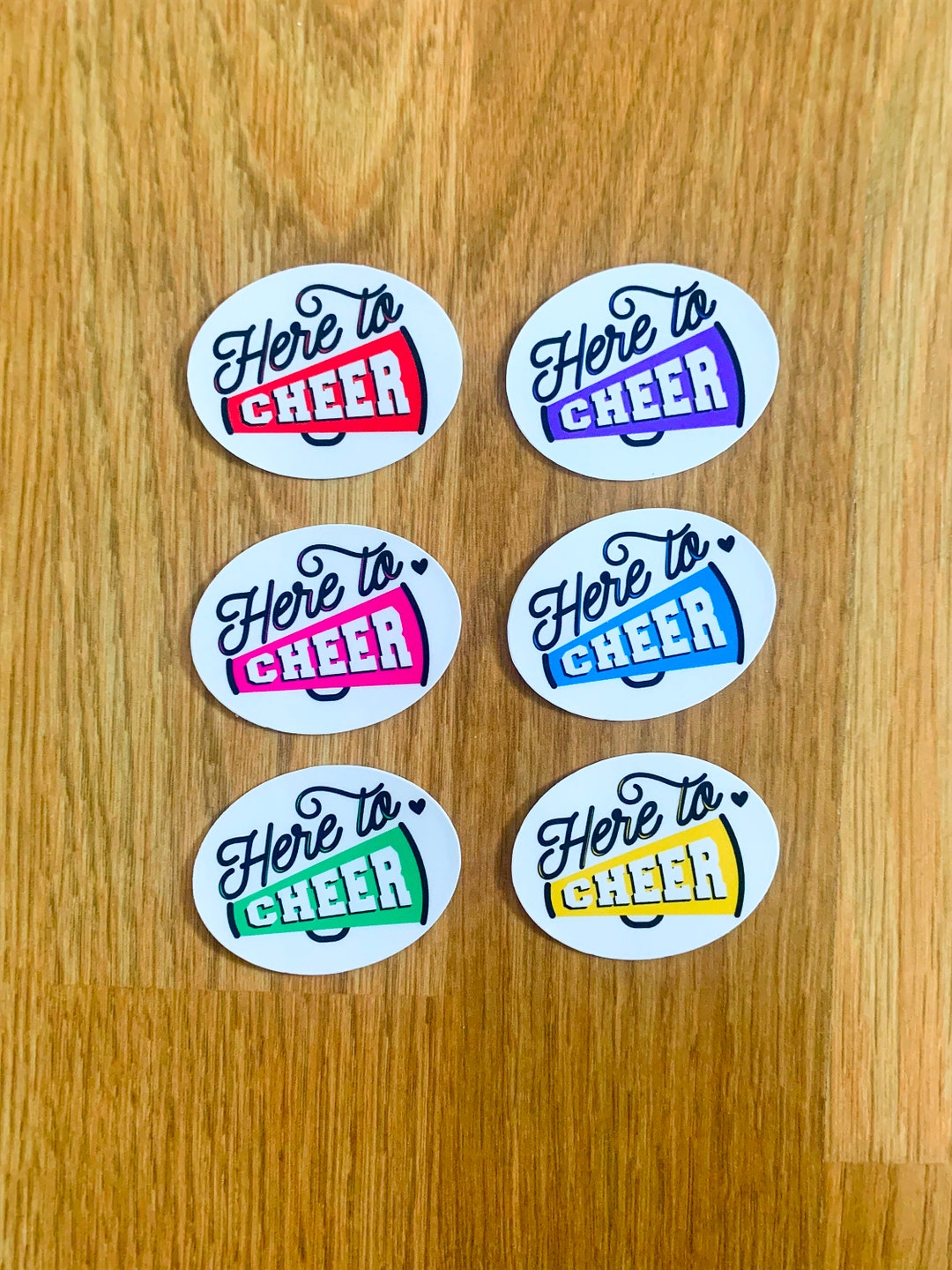 Cheerleader Stickers, Here to Cheer, Waterproof Vinyl Decals, 6-pack - Etsy