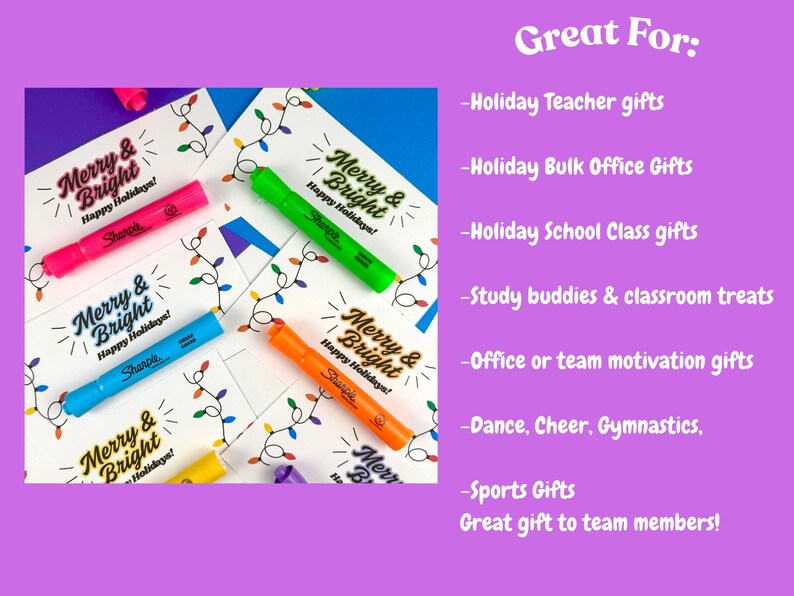 Printable Highlighter Gift Tag | Holiday Team Gifts (digital Download ...
