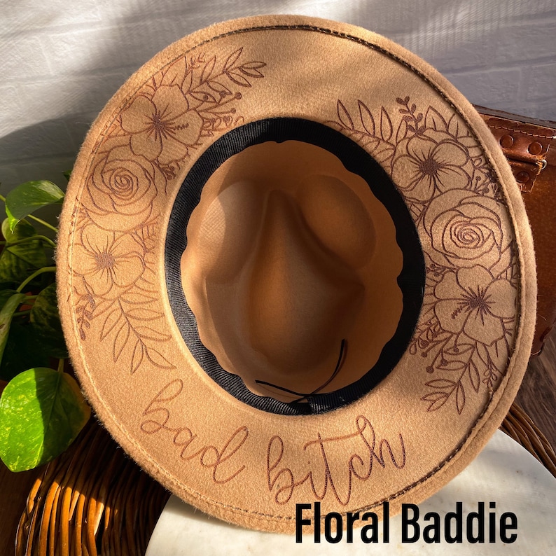 CUSTOMIZABLE LASER ENGRAVED Wide Brim Hat Gift for Her - Etsy