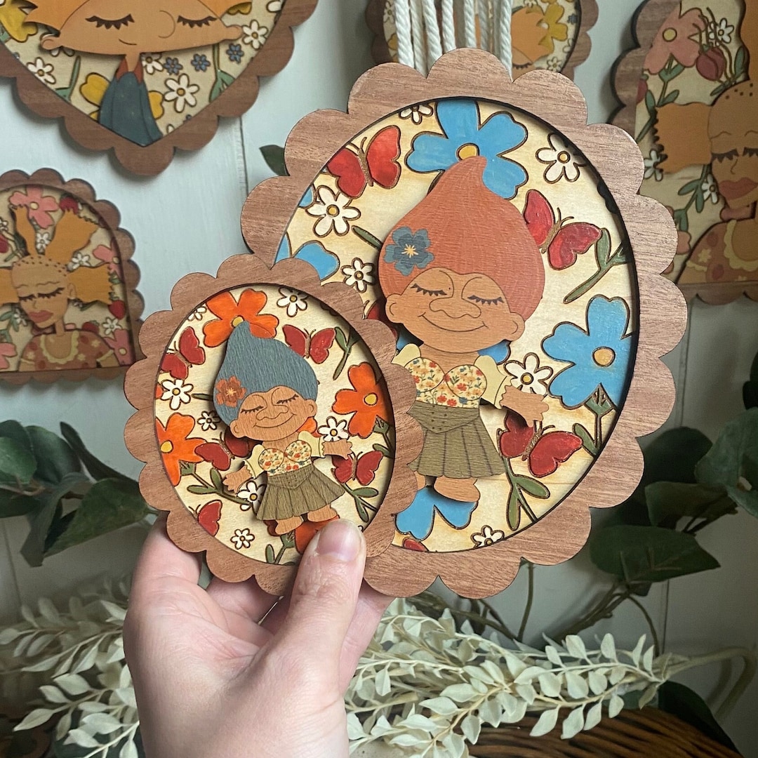 VINTAGE DOLL COTTAGECORE Wall Hanging, Cottage Core Decor, Hand Painted ...