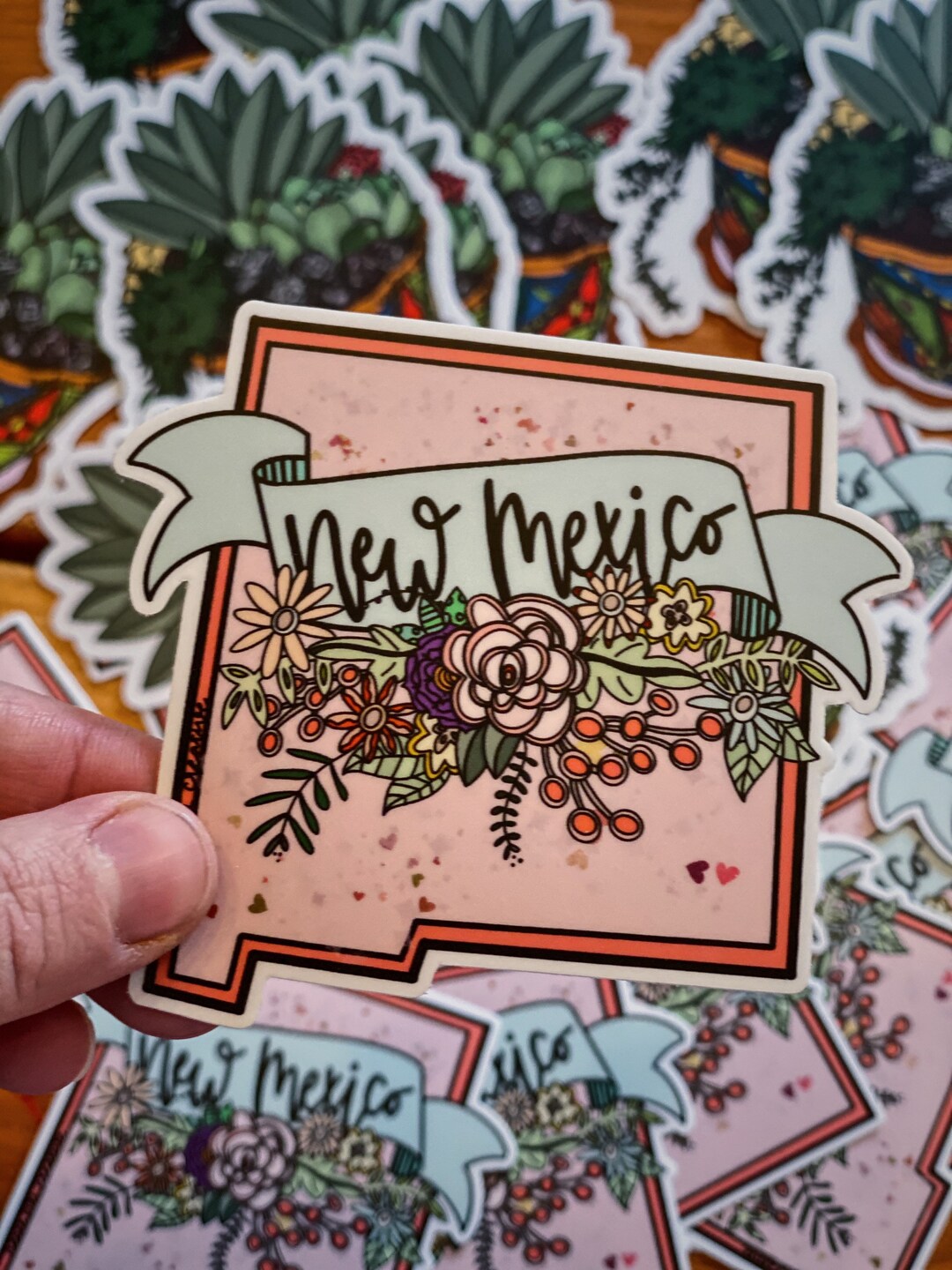 Floral New Mexico State Sticker - Etsy
