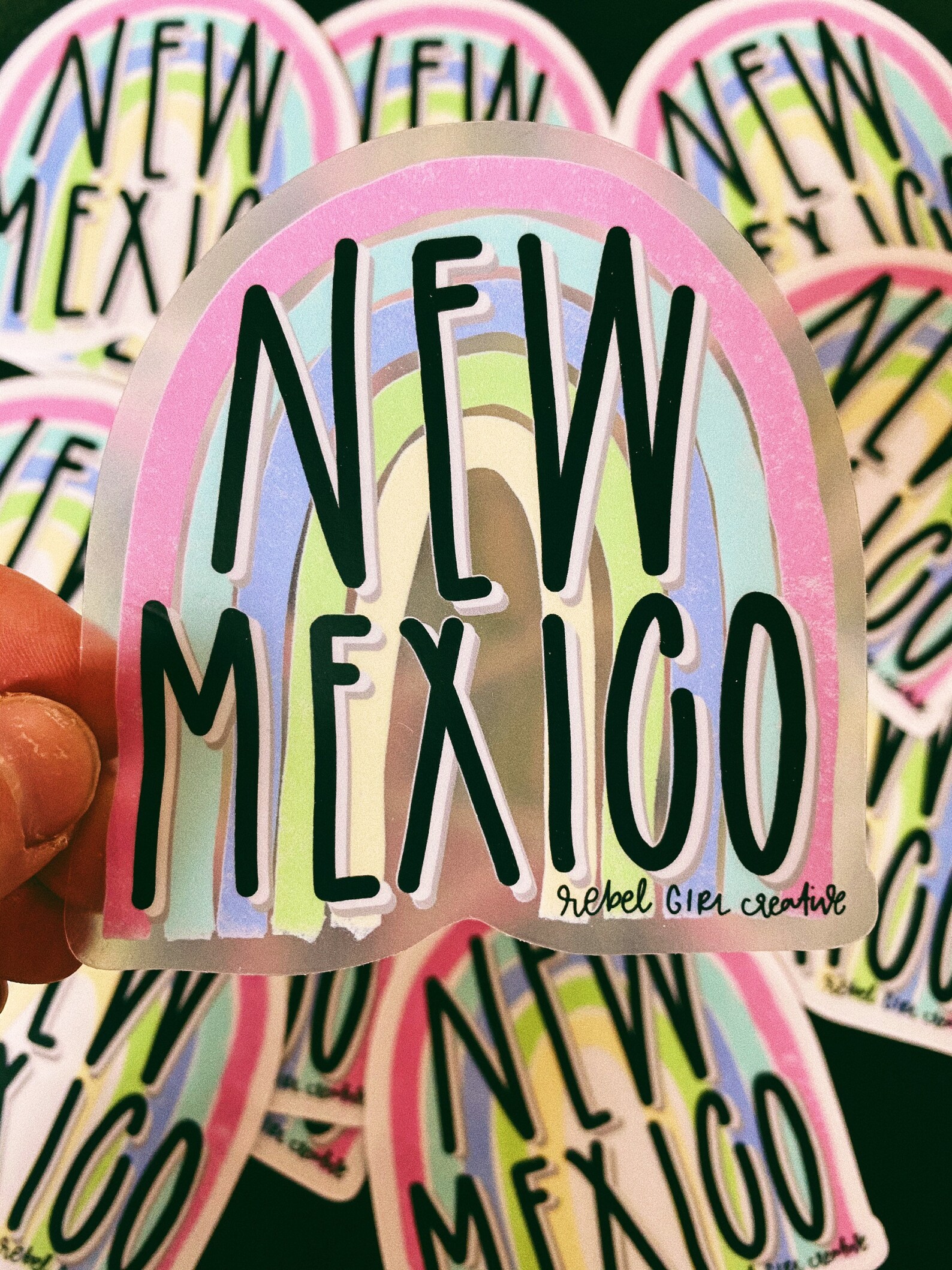 New Mexico Rainbow Clear Sticker - Etsy UK