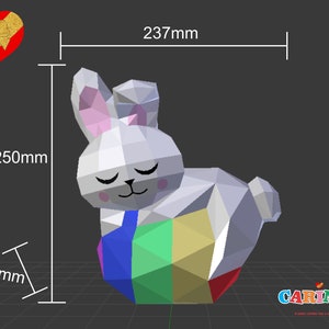Easter Bunny Low Poly Papercraft - Etsy