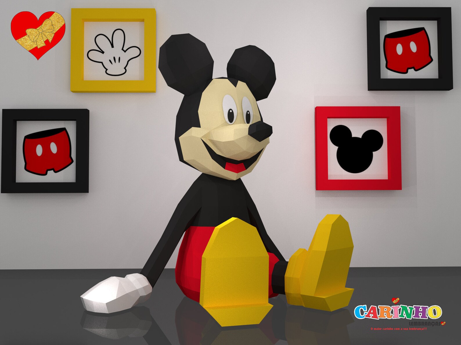 Mickey Low Poly Papercraft - Etsy España