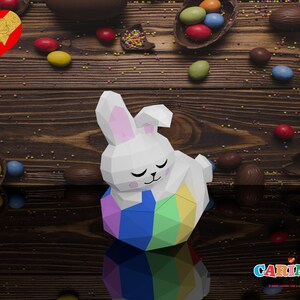 Easter Bunny Low Poly Papercraft - Etsy