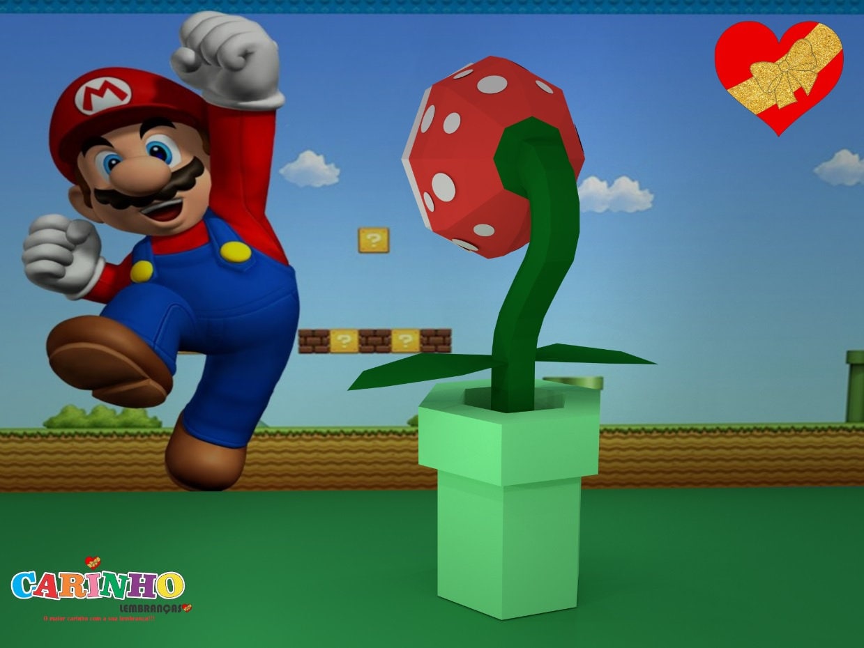 Carnivorous Plant Mario Bros Low Poly Papercraft - Etsy