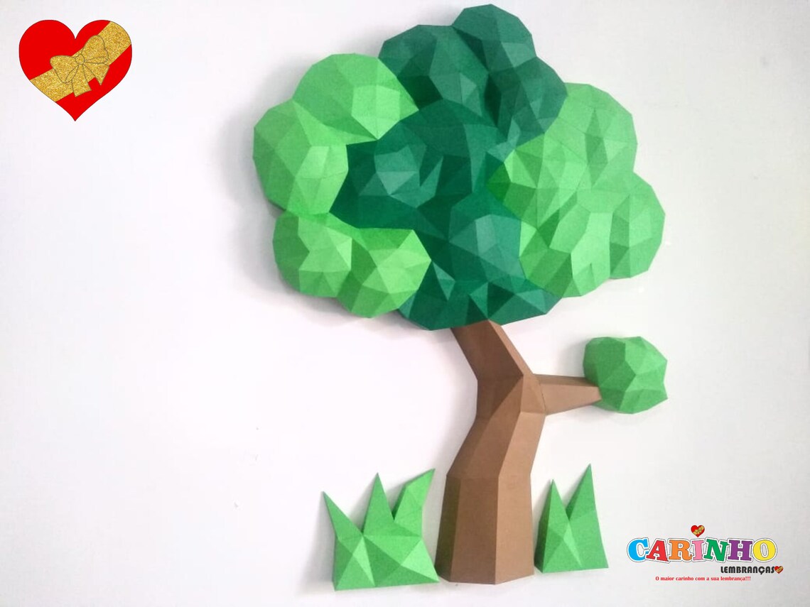 Tree Wall Decor Papercraft Low Poly - Etsy