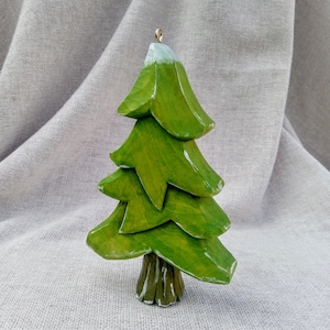 Wood Carving - Hand Carved Wooden Christmas Tree Ornament - Whittling ...