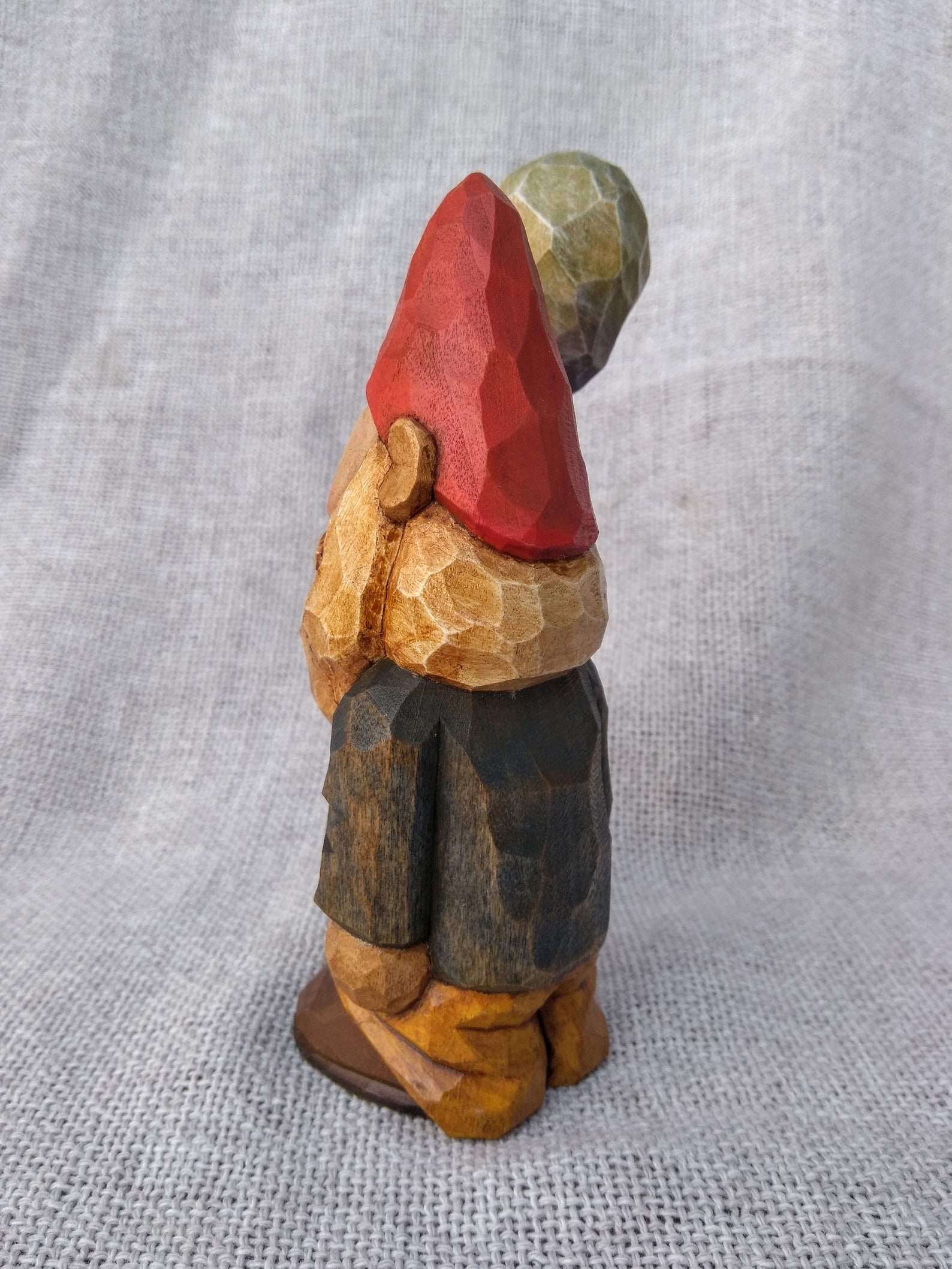 Wood Carving Hand Carved Gnome Figurine Valentine's - Etsy