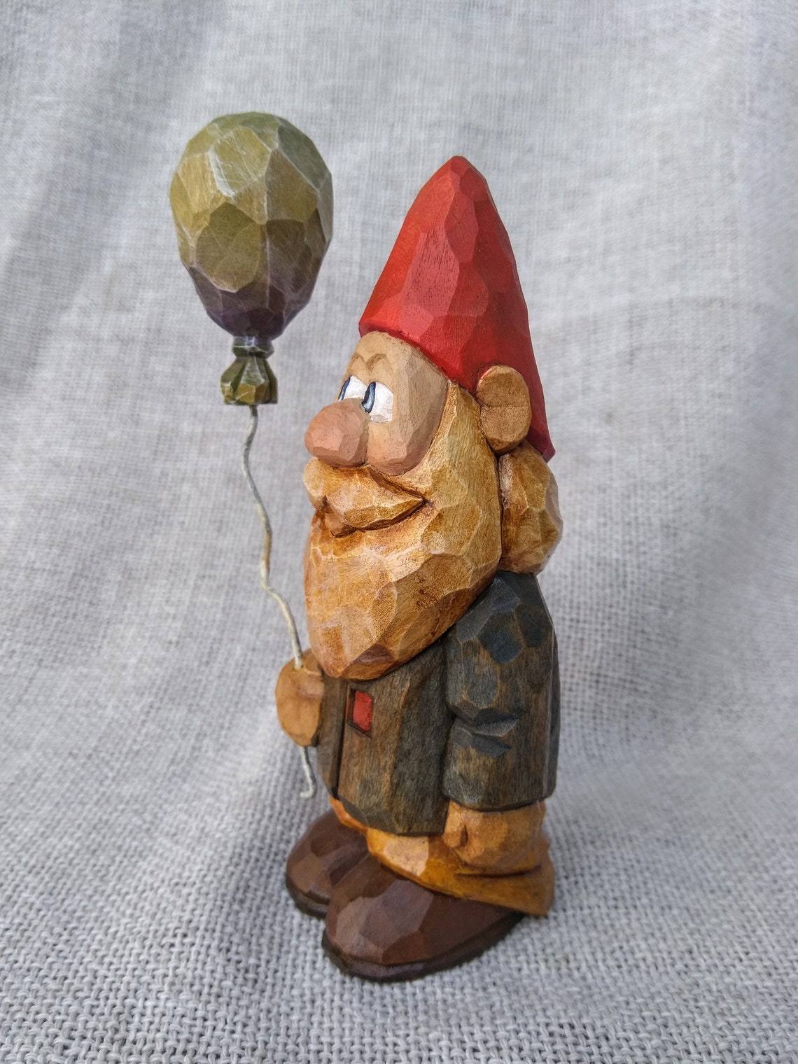 Wood Carving Hand Carved Gnome Figurine Valentine's - Etsy