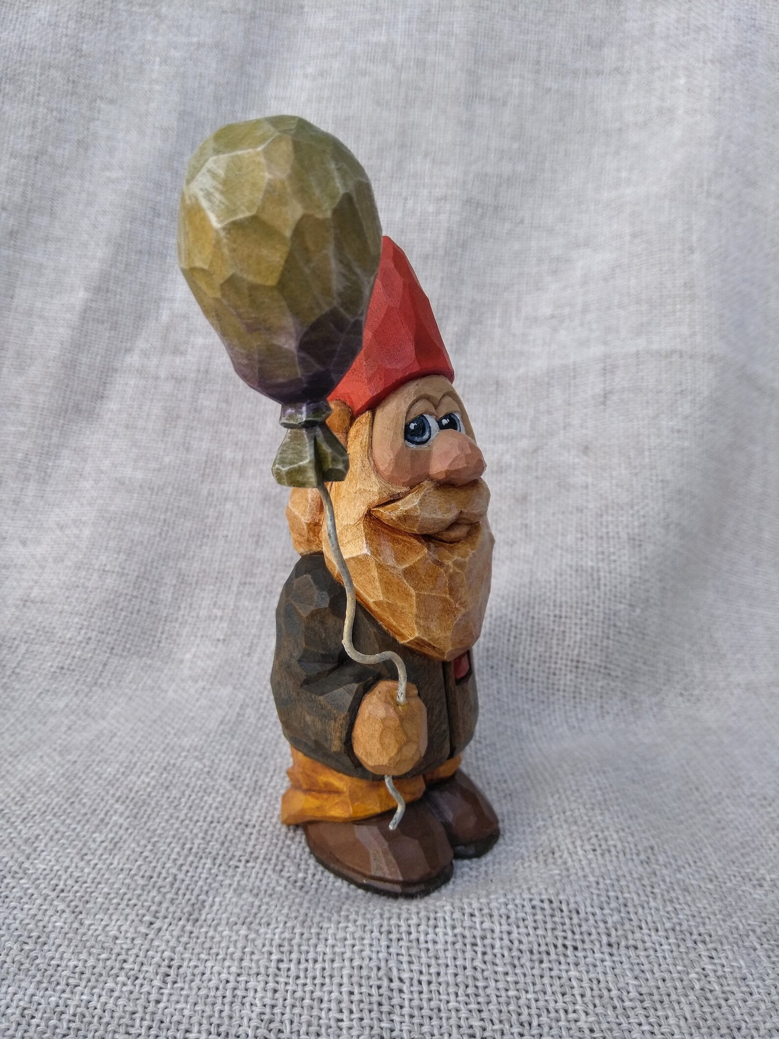 Wood Carving Hand Carved Gnome Figurine Valentine's - Etsy