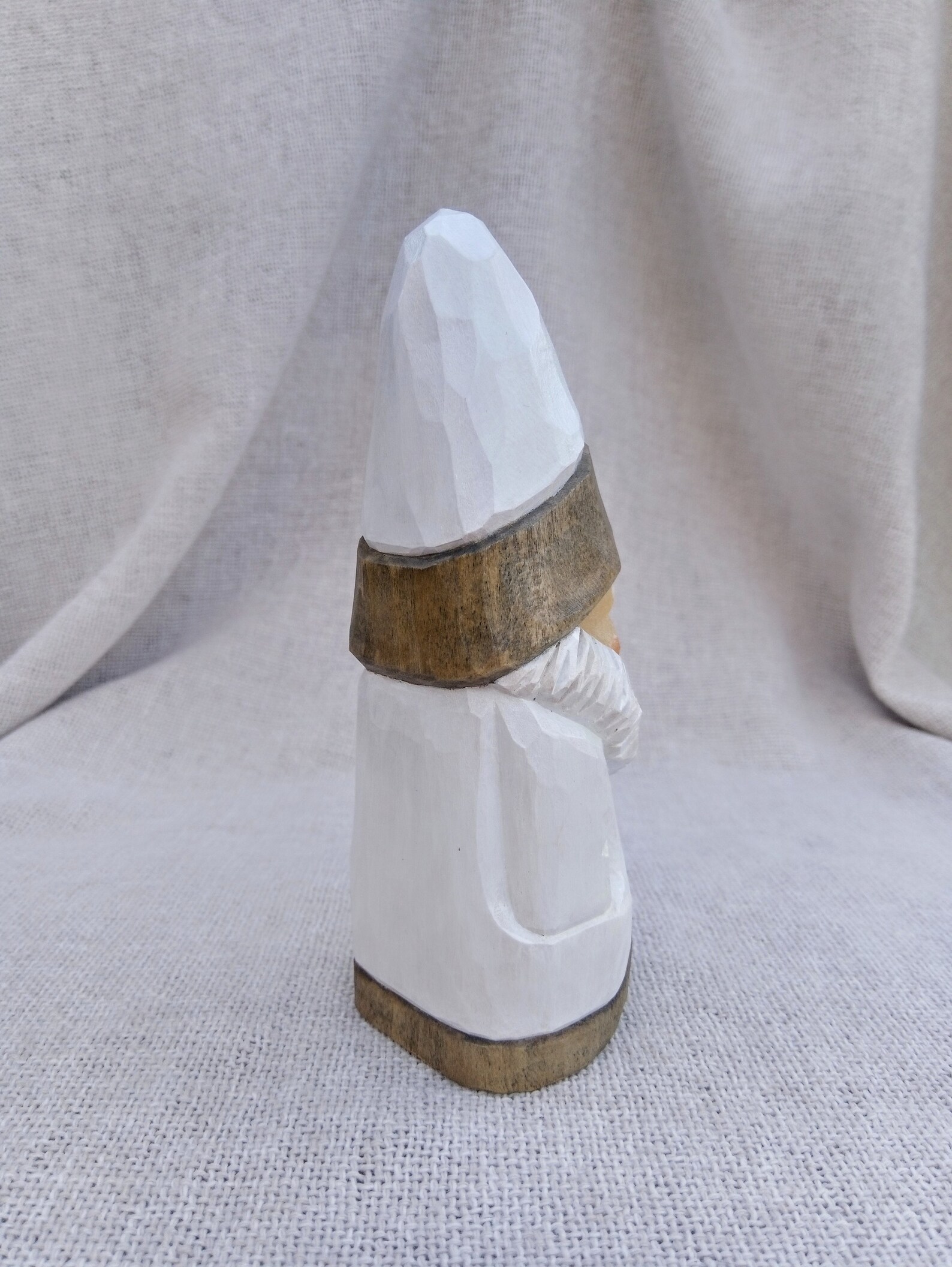 Wood Carving - Hand Carved Wood Elf in White - Christmas Carvings ...