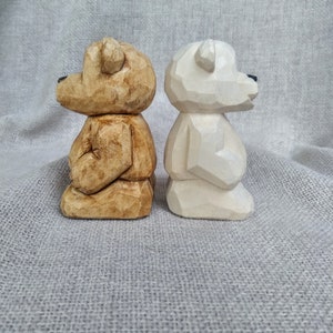 Wood Carving - Couple Bears - Wood Whittling Bears Family - Teddy Bears ...