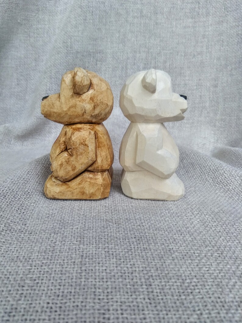 Wood Carving - Couple Bears - Wood Whittling Bears Family - Teddy Bears ...
