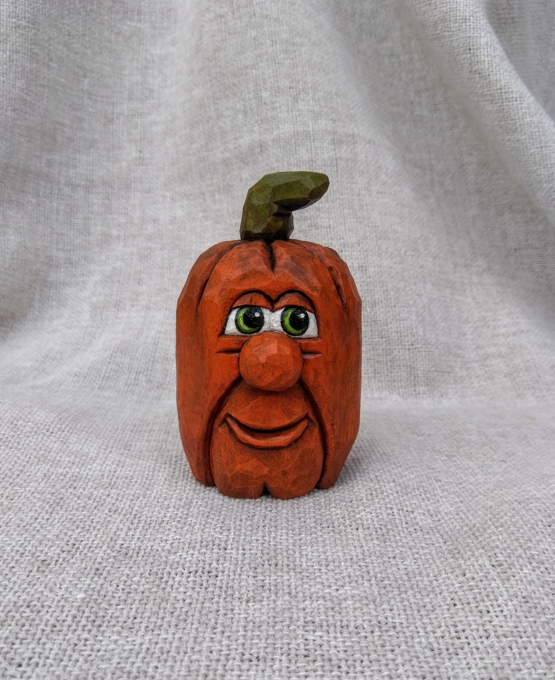 Wood Carving Halloween Pumpkin Head Character - Halloween Wood Carving ...