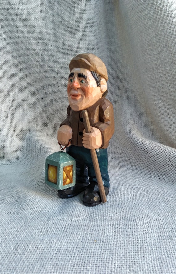 Wood Carving Hand Carved Wood Character Carve a Man | Etsy