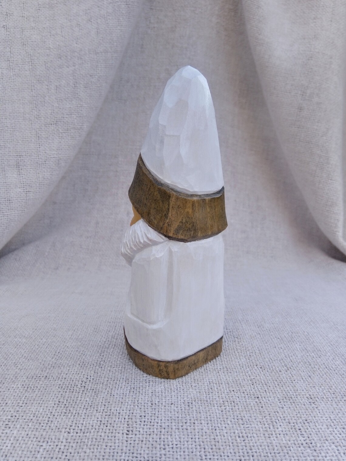 Wood Carving - Hand Carved Wood Elf in White - Christmas Carvings ...