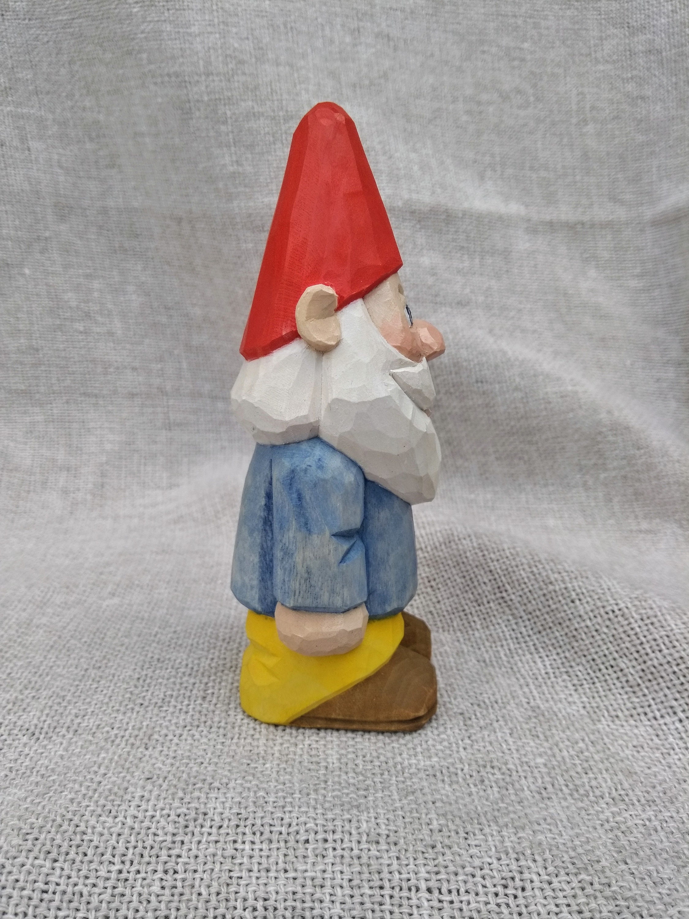 Wood Carving Hand Carved Gnome Figurine Wooden Gnome - Etsy