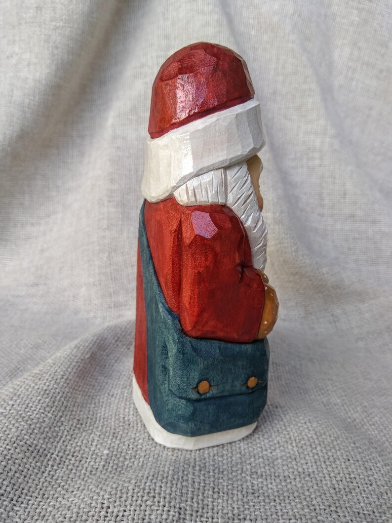 Wood Carving Santa Claus Sculpture Hand Carved Wooden Santa - Etsy