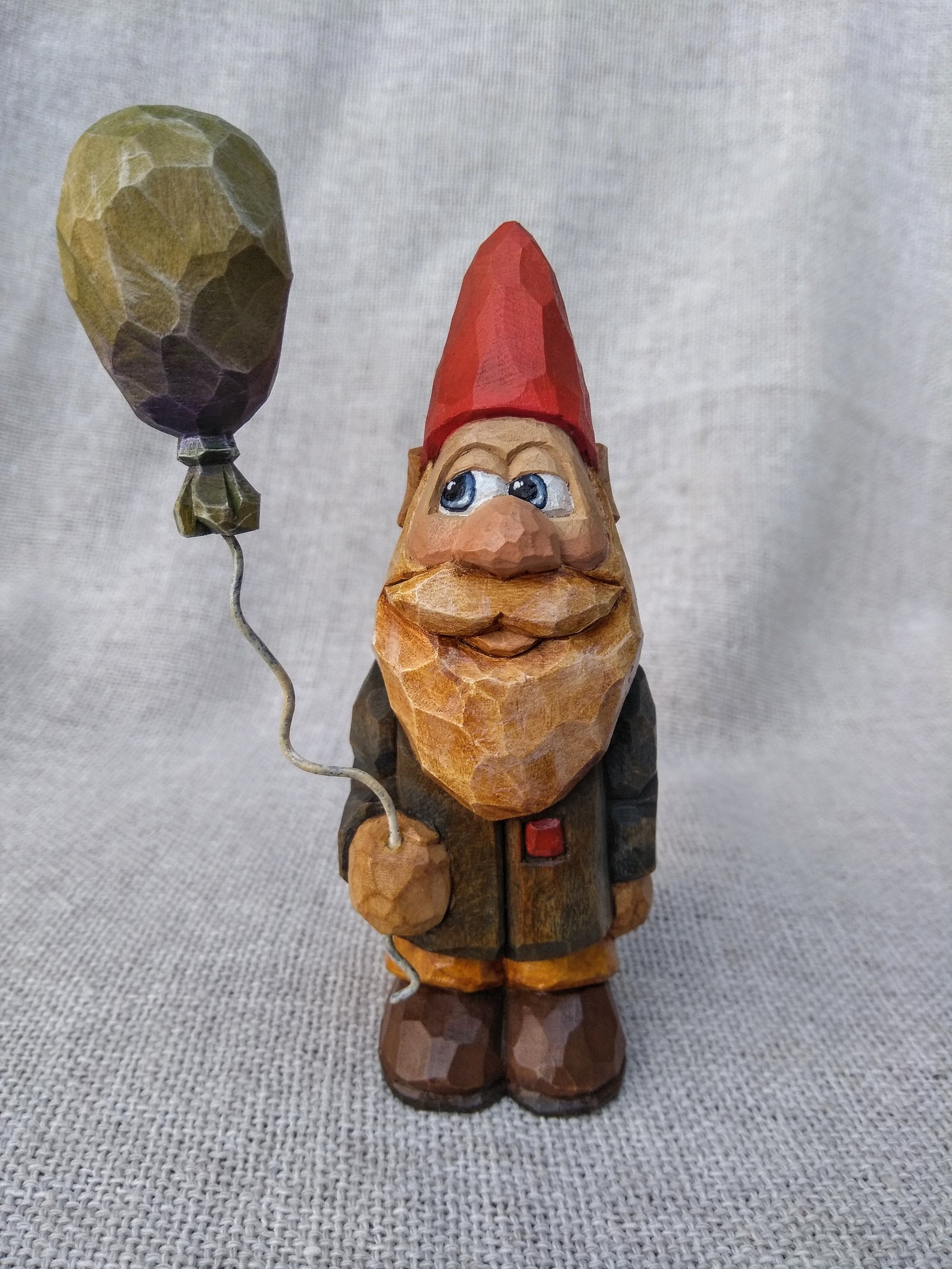 Wood Carving Hand Carved Gnome Figurine Valentine's - Etsy