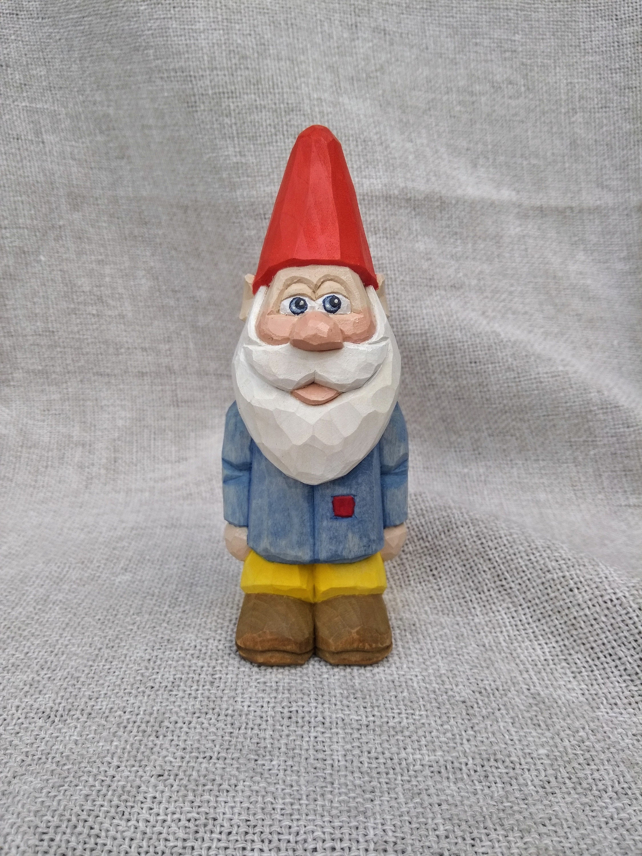 Wood Carving Hand Carved Gnome Figurine Wooden Gnome - Etsy