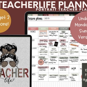 Digital Teacher Planner Undated Teacher Planner Lesson | Etsy