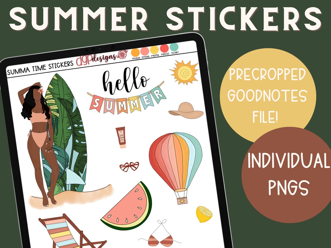 Summer Digital Stickers Stickers for Summer Summer Time - Etsy