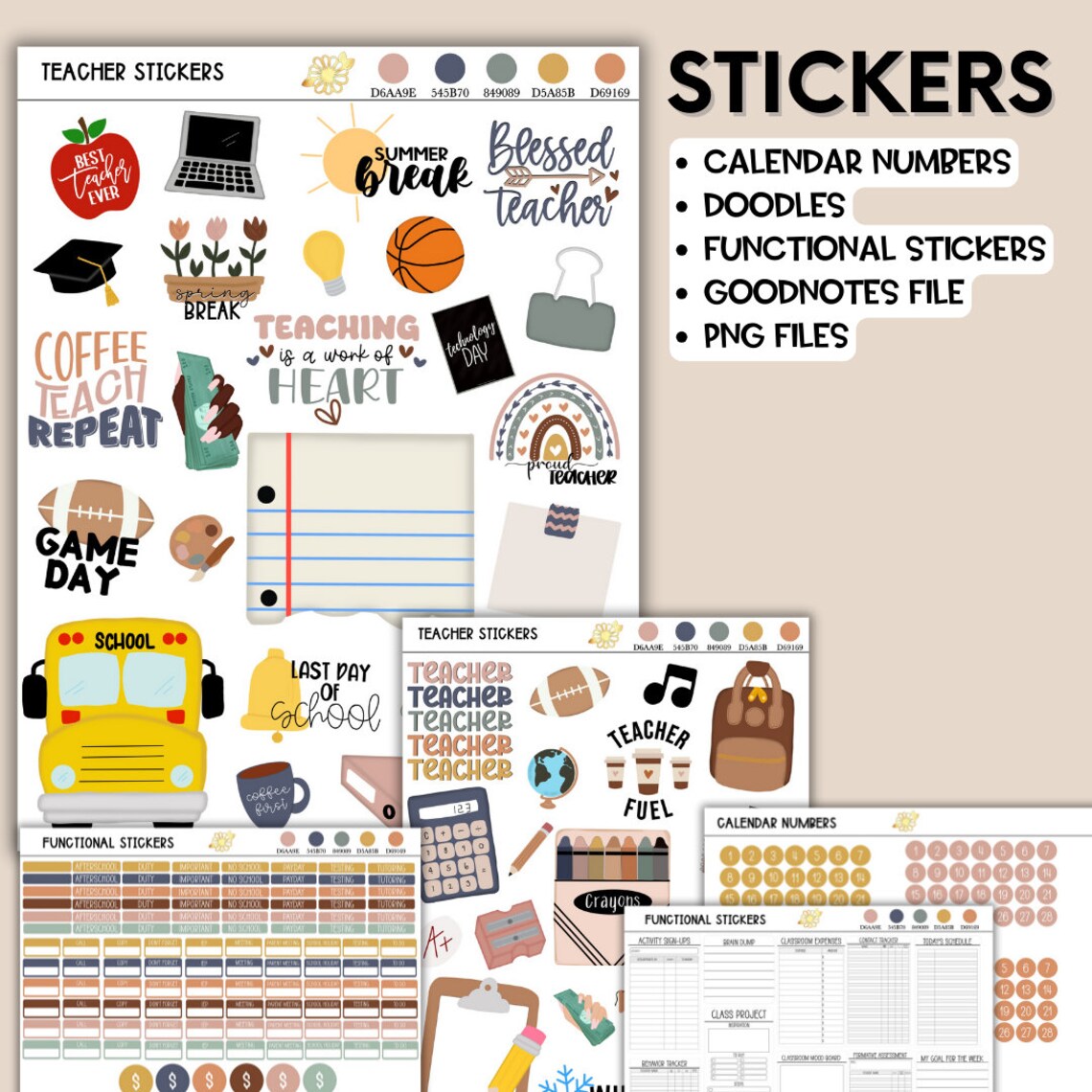 Teacher Planner, Undated Digital Teacher Planner, Digital Planner, 2025 ...