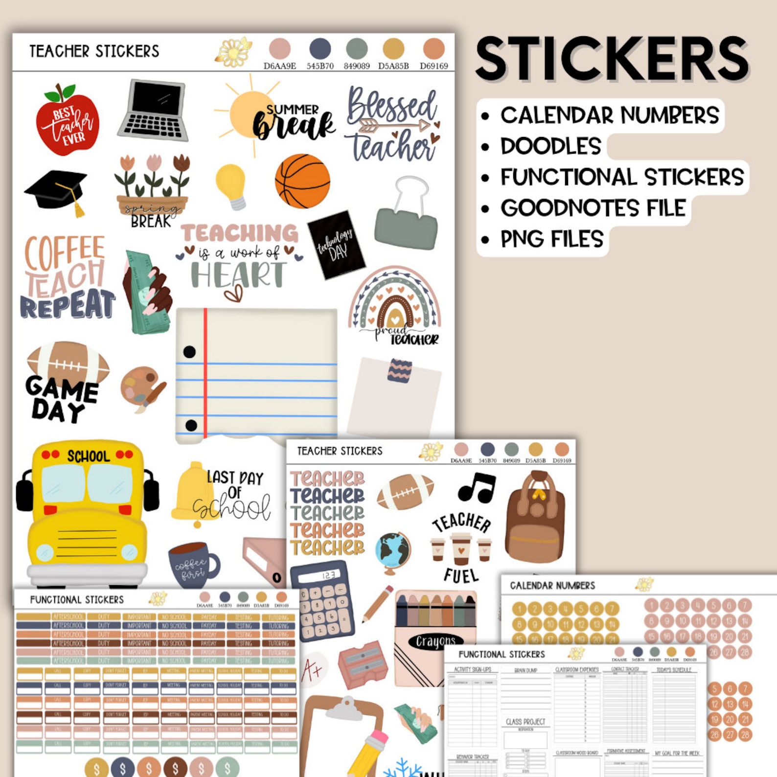 Teacher Planner, Undated Digital Teacher Planner, Digital Planner, 2025 ...