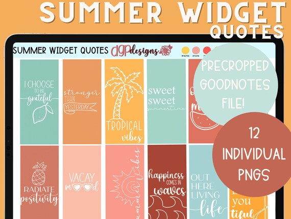 Summer Widgets Quote Widgets Summer Quotes Summer Stickers - Etsy