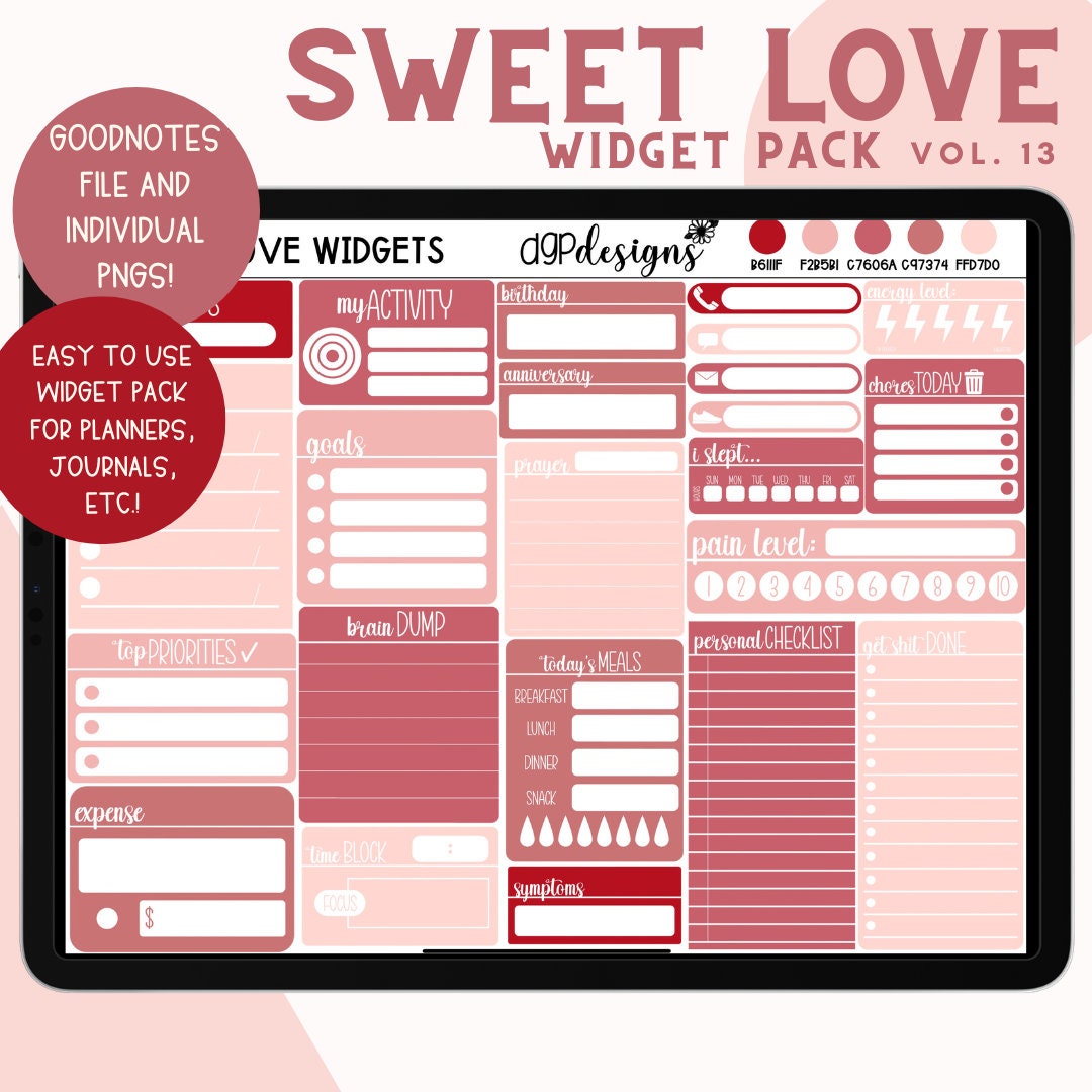 Planner Widgets, Basic Theme Stickers, Modern Digital Widget Stickers ...