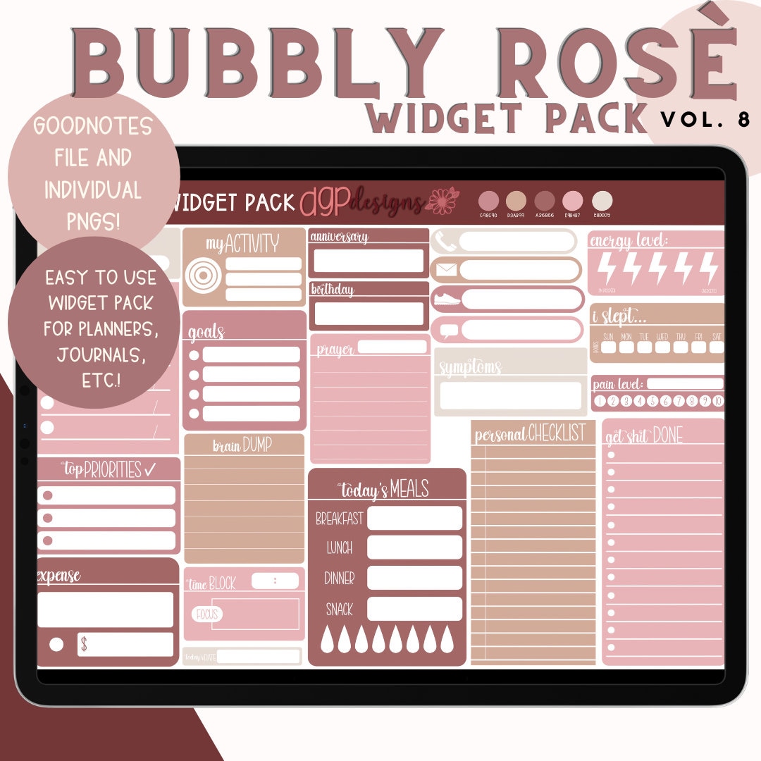 Planner Widgets, Basic Theme Stickers, Modern Digital Widget Stickers ...