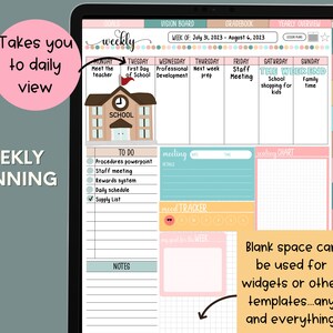 Digital Teacher Planner, Undated Teacher Planner, Digital, 2025-2026 ...