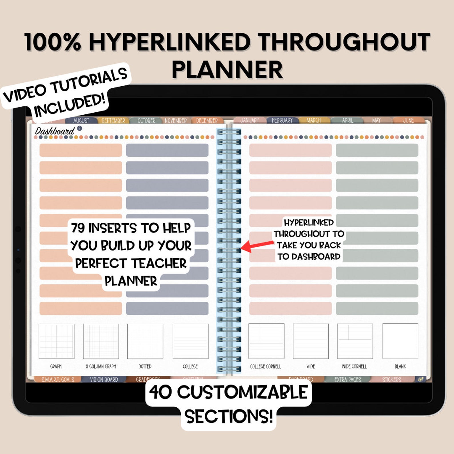Digital Teacher Planner, Undated Teacher Planner, Digital Planner, 2026 ...